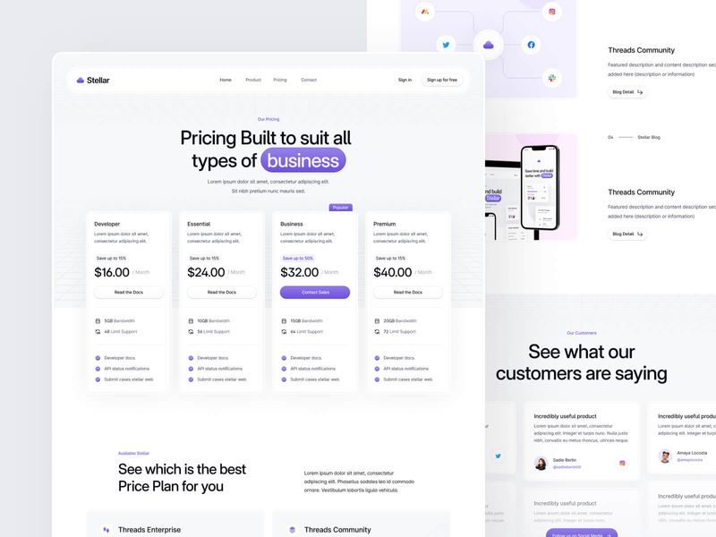 Stellar SaaS Template Template | Flowbase